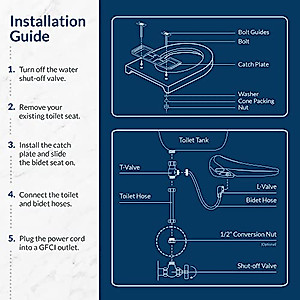 Bio Bidet Bliss BB2000 Elongated White Smart Toilet Seat, Premier Class, Unlimited Warm Water, Vortex Wash, Bidet Seat w /Remote Control
