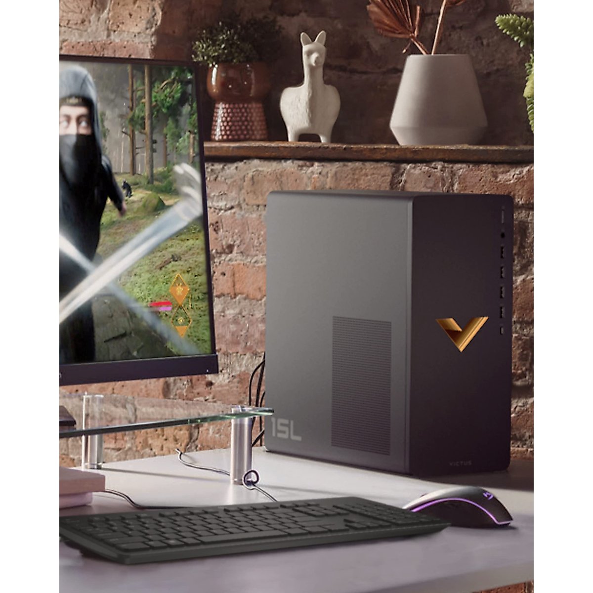 HP Victus 15L Gaming Desktop Computer Bundle PC, AMD Ryzen 7 Processor, AMD Radeon Graphics, 16 GB SDRAM, 512 GB SSD, Windows 11 Home OS, Wi-Fi 6 and Bluetooth (TG02-0130, 2022)