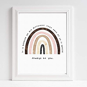 Diversity Art for Kids Always Be You! Promote Unity Celebrate Diversity - It is because we are different that each of us is special - UNFRAMED Poster Print - 5x7", 8x10", 11x14", 16x20" or 24x36"