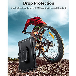 FNTCASE for iPhone 12-Pro-Max Phone Case: with Built-in Screen Protector & Kickstand & Belt-Clip Holster, Full-Body Dual Layer Rugged Military Shockproof Protective Cover-Black