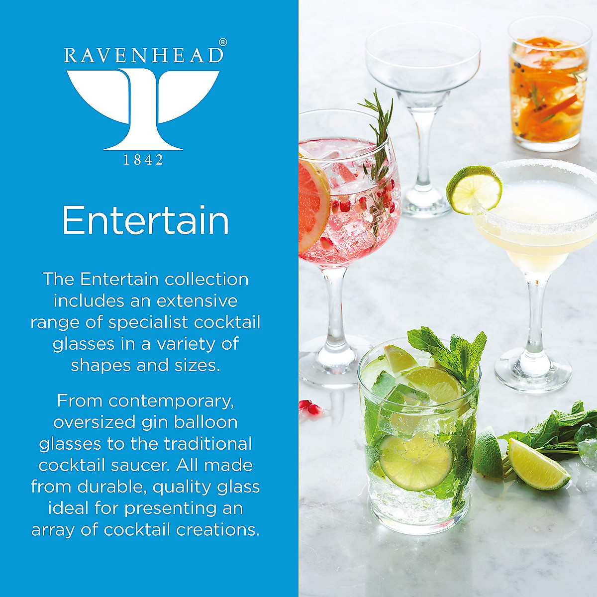 Ravenhead Entertain Collection | 14oz Cocktail Glasses (Set of 2)