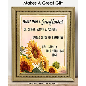 Motivational Wall Art Office Decor for Men & Women: "Hold Your Head" High 8x10 Inspirational, Motivational Poster & Positive Affirmations Wall Decor for Kids