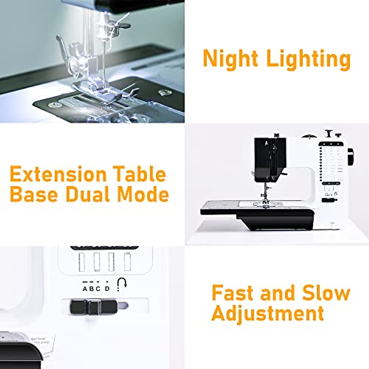 Simfelice Sewing Machine 38 Stitch Applications Electric Mini Sewing Machine for Beginners with LED Light & Extension Table Perfect Kids Sewing Machine for DIY Sewing Projects Stitching Machine for Home