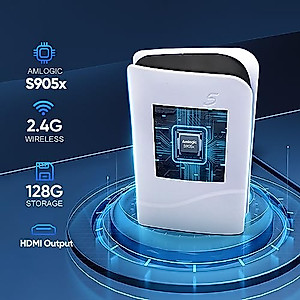 Wireless Retro Game Console, 40+ Emulators Console, Plug and Play Video Game Console, 128GB Built in 40000+ Video Games, HDMI Output, 2.4G Wireless Controllers, Great Gifts for Children and Adults