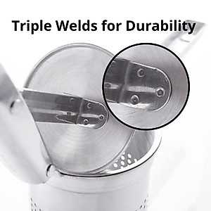 BEAST CANTEEN Potato Ricer Masher - 18/8 Stainless Steel Potato Ricer Press, Ricer for Mashed Potatoes, Mashed Potatoes Masher, Potato Ricer Stainless Steel Professional, Ricer Kitchen Tool