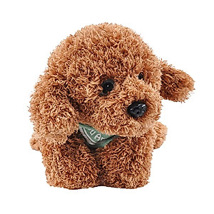 KIRIGAMI Dog Stuffed Animal, Golden Doodle Puppy Plush Toy with Realist Weighted Soft Dog Stuffed Gift for Kids，11 inches (Brown Color)