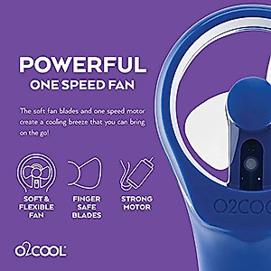 O2COOL Elite Battery Powered Handheld Water Misting Fan (Blue)