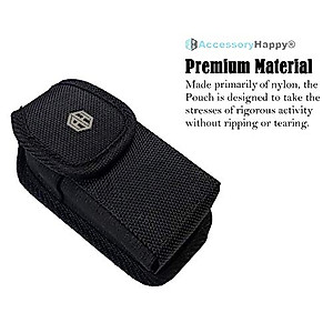 Military Grade Cell Phone Case,Rugged Pouch Holster Nylon Metal Clip Flip Phone Belt Case Fits Kyocera Cadence S2720, DuraXTP, DuraXV LTE, DuraXV Plus, DuraXE, Most Large FLIP Phones & Insulin Pumps