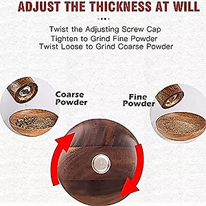 WDBBY Manual Acrylic Salt and Pepper Grinder Set Wooden Shakers With Adjustable Ceramic Core Spice Mill Kitchen Tools