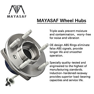 MAYASAF 513121 Front Wheel Hub Bearing Assembly for Chevy Impala/Venture/Monte Carlo, for Buick Century/Rendezvous/Terraza, for Cadillac DeVille/DTS, for Pontiac Grand Prix Olds Aurora