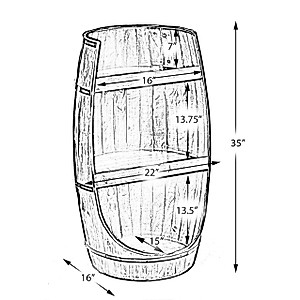 Vintiquewise Rustic Wooden Wine Barrel Display Shelf Storage Stand
