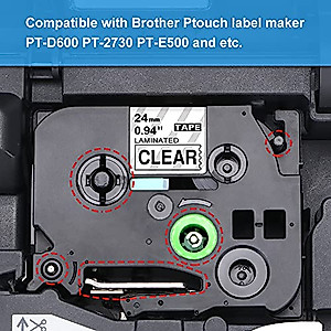 TZe-151 TZ-151 ptouch 24mm Black on Clear Label Tape Label KINGDOM Compatible Label Tape Replacement for Brother 24mm .94" Laminated P Touch Label Maker Tape PT D600 P700 P900W Label Maker, 3-Pack