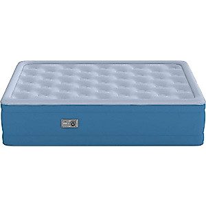Simmons Beautyrest Comfort Plus Express Bed, Internal Pump with Plush Velveteen Pillow Top Air Mattress, 100% Leak Proof with Sleep Fresh Technology, 17" Full, Blue