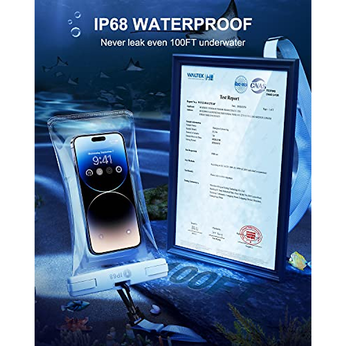 [2-Pack] Universal Waterproof Phone Pouch [Industry-First 3D Seamless Body] Humixx IPX8 Waterproof Phone Case for Beach Underwater Floating Cellphone Dry Bag with Lanyard, Fits All Phones Up to 7.8''
