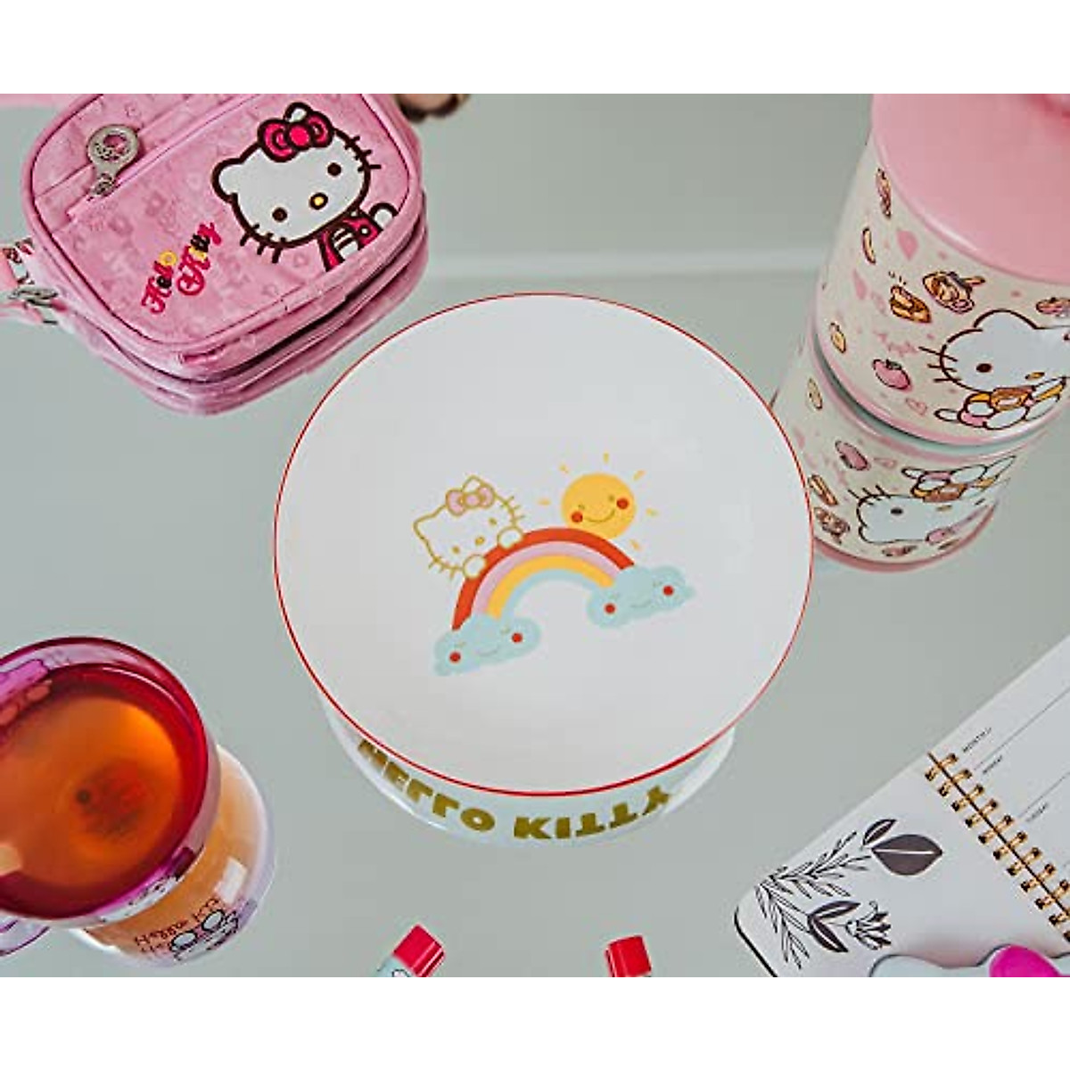 Sanrio Hello Kitty Rainbow 9-Inch Ceramic Coupe Dinner Bowl