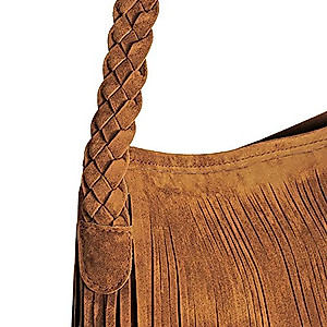 Ayliss® Hippie Suede Fringe Tassel Messenger Bag Women Hobo Shoulder Bags Crossbody Handbag,Brown