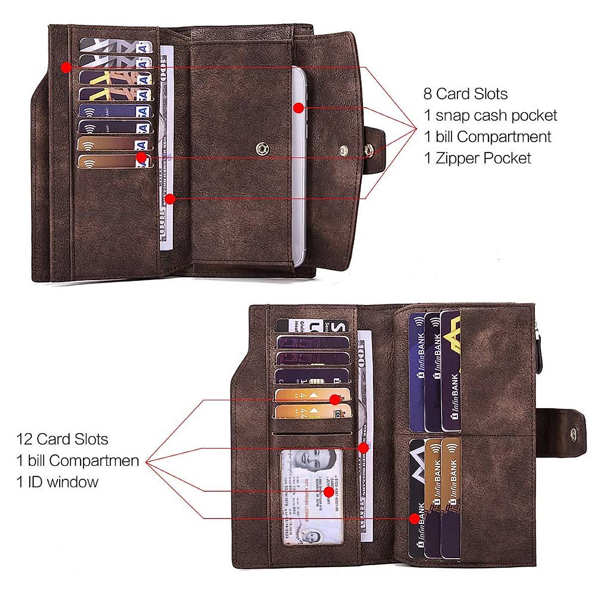 CLUCI Women Backpack Bundle with Women Wallet