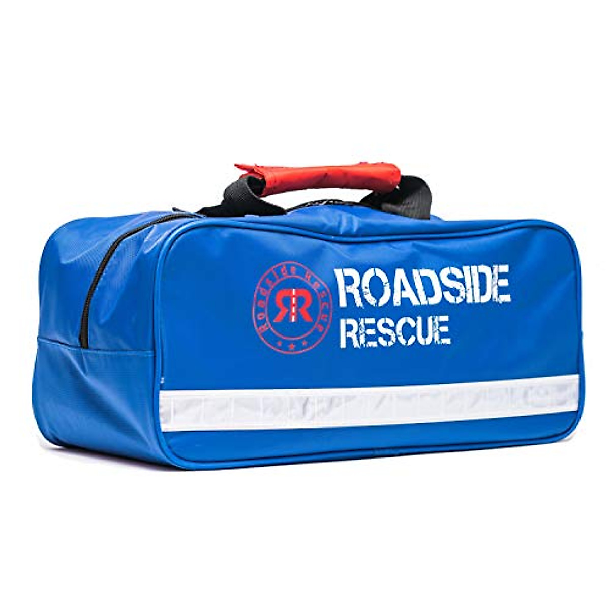 Roadside Emergency Assistance Kit - Packed 110 Premium Pieces & Rugged Bag - Car, Truck & RV Kit with Heavy Duty Jumper Cables • Heavy Duty Tow Strap • Safety Triangle • First Aid & more