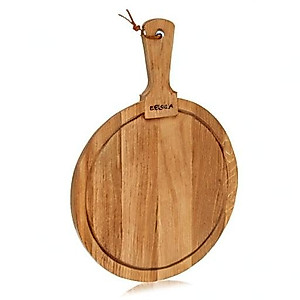 Boska Wooden Serving Cheese Round Board - Holland Life Best For Cheese, Tapas, Bread, and Desserts Presentation - Board Slab with Non-Slip Feet - Cutting and Charcuterie Board