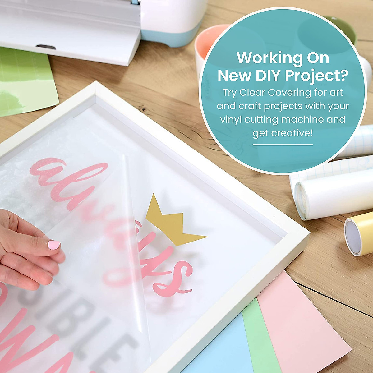 Con-Tact Brand - 60F-C9AC16-06 Creative Covering Self-Adhesive Semi-Transparent Privacy Film Protective Vinyl and Shelf Liner, 18" x 60', Clear Matte