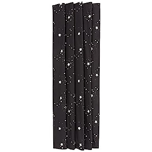 Amazon Basics Portable Window Blackout Curtain Shade with Suction Cups for Travel - 50" x 78", Glow in the Dark Stars - 2-Pack