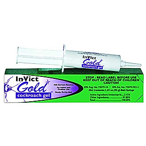 2 Tubes Invict Gold Cockroach German Roach Control Gel Bait w/Plunger (35 Gram per Tube)