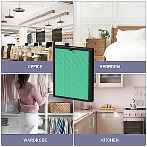 Ontheone MKD05 True HEPA Air Filter Replacement Compatible with MKD05 Air Cleaner Purifier, True HEPA Filter with Activated Carbon Filter, 2 Pack green