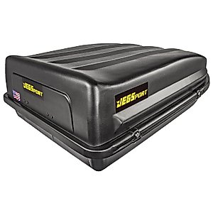 JEGS Rooftop Cargo Carrier for Car Storage - Large Roof Rack Cargo Carrier - Heavy Duty Weatherproof Storage - Made in USA - 18 Cubic Ft - 110 Lb Capacity - Aero Hard Shell Cargo Carrier