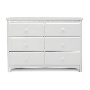Delta Children Emerson 6 Drawer Dresser, Greenguard Gold Certified, Bianca White