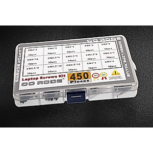 CO-RODE 450pcs M2 M2.5 M3 Laptop Computer Screws Kit Set for SSD IBM HP Dell Lenovo Sony Toshiba Gateway Acer Hard Drive SATA, (15-Size)