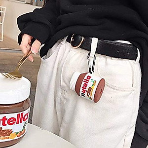 Compatible for Airpods Case 1/2 Nutella, Boys Girls Kids Teens Women Cute Kawaii Funny Skin Cover for Airpod Case Nutella, Cartoon 3D Silicone Fashion Protective Cases for Airpods 1&2 (Nutella)