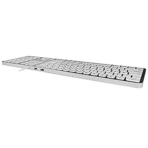 Macally Premium Wired Mac Keyboard with Number Keypad and 2 Port Hub - Compatible Apple Keyboard Wired - Extended USB Keyboard for Mac Mini/Pro, iMac, MacBook Pro / Air (Silver Aluminum)