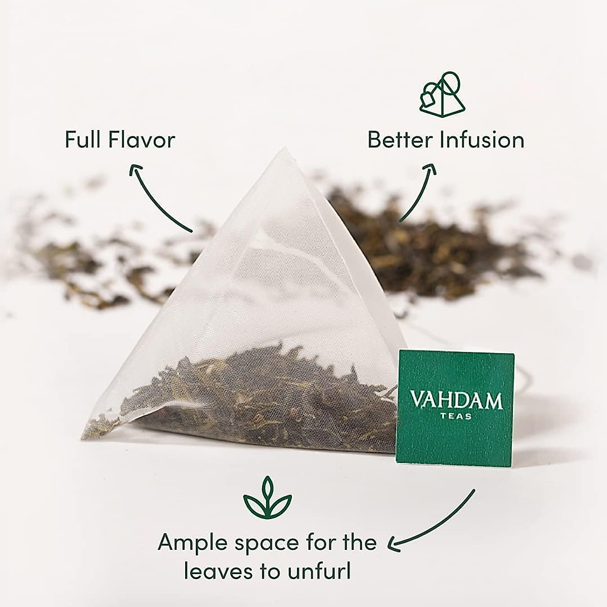 VAHDAM, Assorted Green Tea Sampler Gift Set (15 Flavors, 15 Count) Gluten Free, Non GMO | Tea Variety Pack - Long Leaf Pyramid Green Tea Bags Variety Pack | Gifts For Him/Her | Gifts for Women & Men