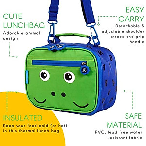 TWISE SIDE-KICK LUNCH BAG FOR SCHOOL OR TRAVEL (DINO)