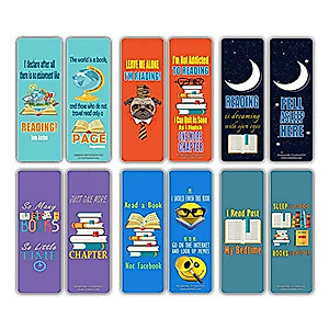 Reading Bookmarks for Books (30-Pack) - Modern Book Lover Bookmarker Cards Party Favors - Premium Quality Gifts Stocking Stuffers for Men Women Adults Teens Kids Boys Girls