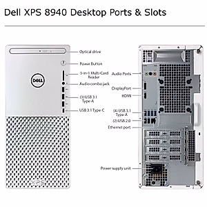 Dell XPS 8940 Special Edition Desktop - 11th Gen Intel Core i7-11700 up to 4.90 GHz CPU, 16GB RAM, 256GB SSD + 4TB HDD, Intel UHD Graphics 750, Killer Wi-Fi 6, DVD Burner, Windows 11 Pro, White