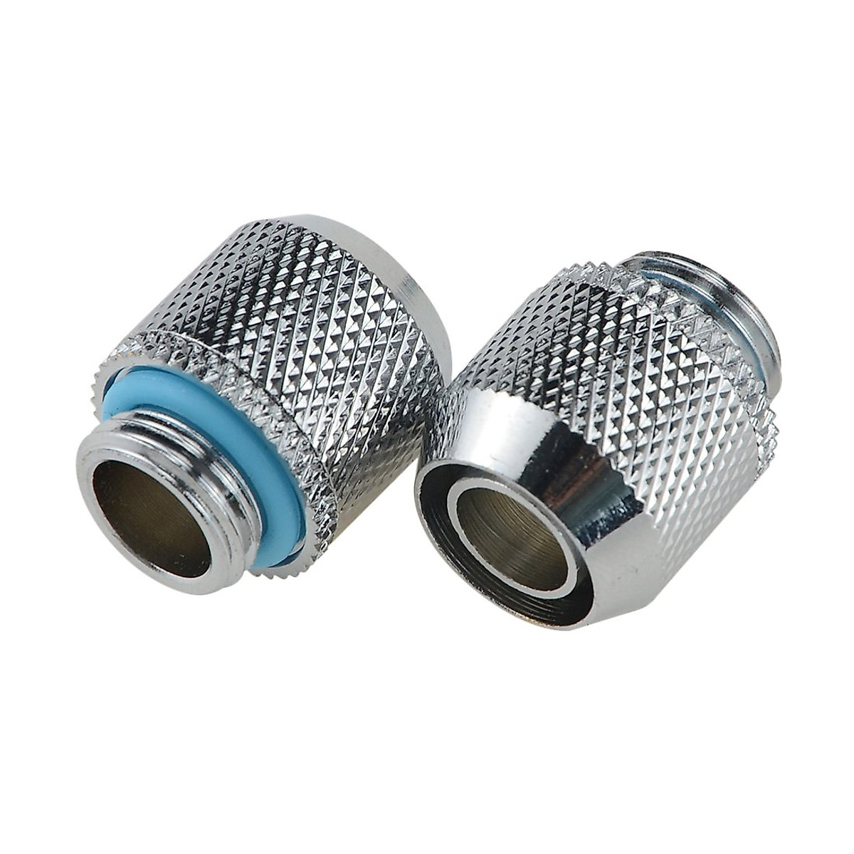 BXQINLENX Silver Chrome G1/4" to ID 3/8" OD 1/2" Soft TUBING Compression Fitting for Computer Water Cooling System Through Joint Straight Joint(4 PCS)