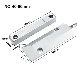 uxcell Rolling Door Contact Magnetic Reed Switch Alarm with 2 Wires for N.C. Applications OH-55