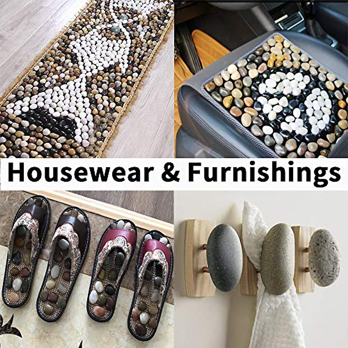 OUPENG Pebbles Polished Gravel, Natural Polished Mixed Color Stones, Small Decorative River Rock Stones 5 Pounds (80-Oz)