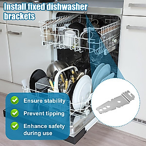 6pcs 8269145 Dishwasher Mounting Bracket with Screws, Undecounter Dishwasher Replacement Part Dishwasher Side Mount Clips Dishwasher Installation Kit Dishwasher Holder for GE LG Samsung