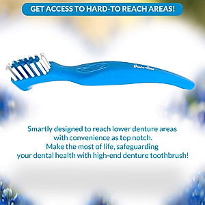 Polident Overnight Whitening 120 Tablets Easily Remove Stains Plaque Bundle With Dentu-Care Denture Brush Specifically Designed To Gently Clean Full Partial Dentures