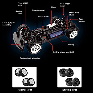 Supdex RC Drift Car, 1:16 20MPH Remote Control Car for Drifting and Racing, ESP 2.4Ghz Proportional Throttle & Steering Control 4WD Truck Toys with Led Lights for Adults and Kids