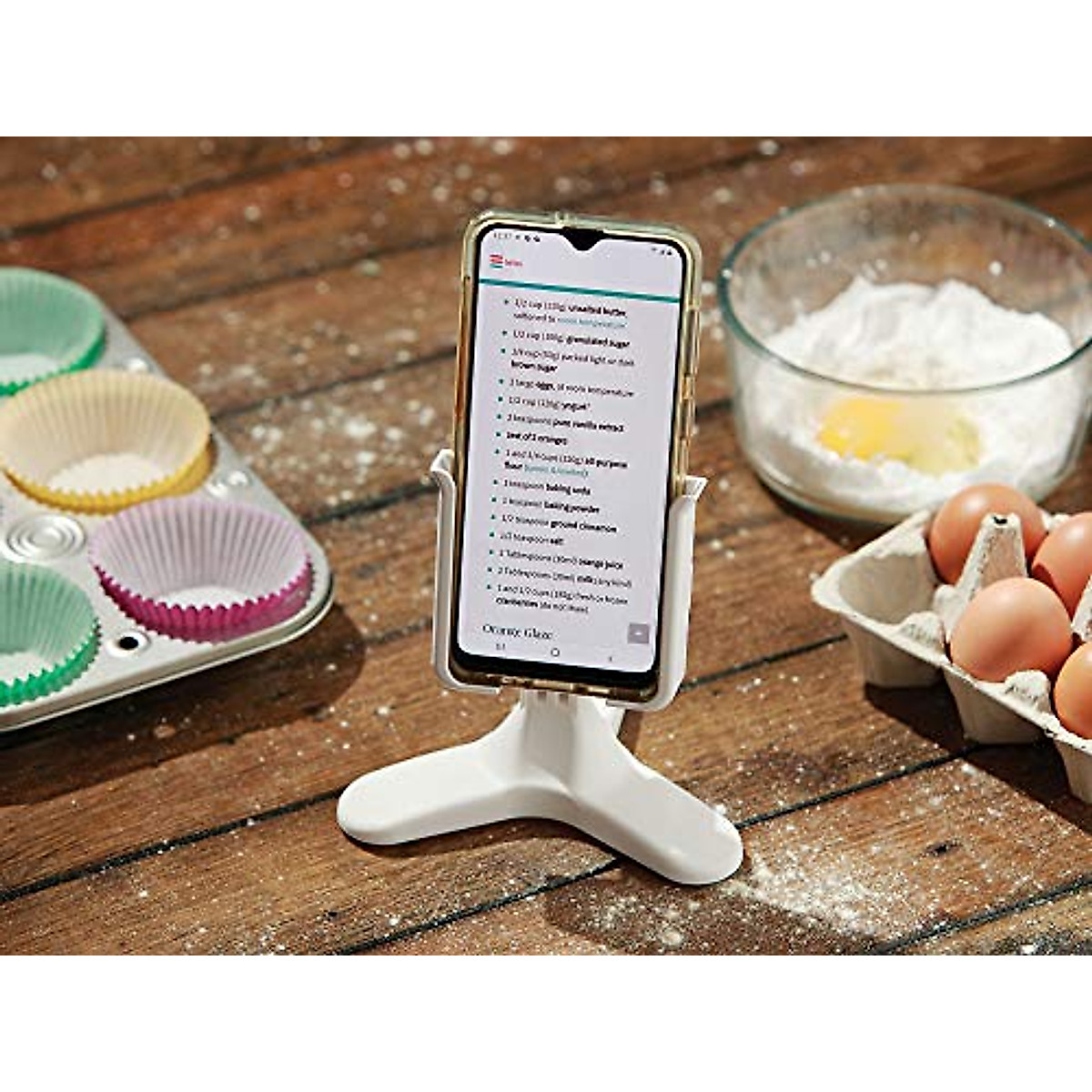 WeatherTech DeskFone XL in White Universal Desktop Cell Phone Holder - White Plastic Knobs