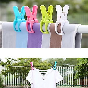 Loialpupy Beach Towel Clips Windproof Clip for Towel Bath Towel Blanket Clothes Beach Towel Table Clothes Peg White Pink Green Blue (4pcs)