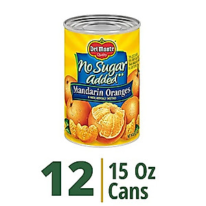 Del Monte Canned Mandarin Oranges No Sugar Added, 15 Ounce (Pack of 12)