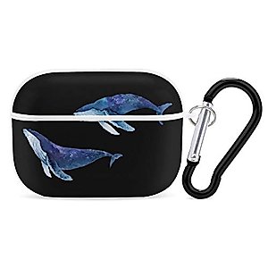 Ocean Blue Whale Airpods Case Cover for Apple AirPods Pro Cute Airpod Case for Boys Girls Silicone Protective Skin Airpods Accessories with Keychain