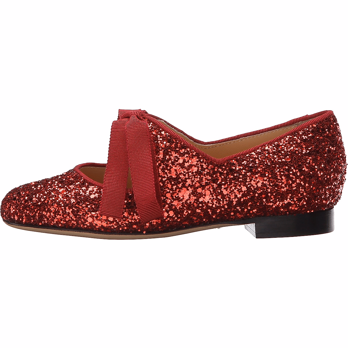 charlotte olympia Girl's Incy Olivia Little Kid, Red Glitter Fabric, 26 (US 9 Toddler) M