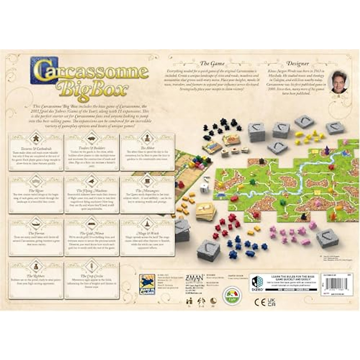Carcassonne Board Game Big Box (2022 Edition) - Complete Base Game and 11 Expansions for Ultimate Variety! Medieval Strategy Game for Kids and Adults, Ages 7+, 2-6 Players, Made by Z-Man Games