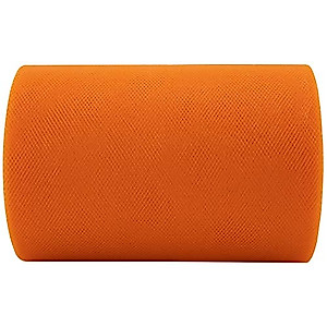 Tulle Fabric Roll | 6” by 100 Yards | Polyester Spool for Crafts Decorations Tutu Weddings Costumes Skirts Parties Gift Bow and More – by Craft Forge (Orange)