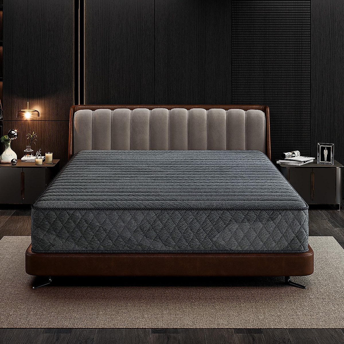 Queen Mattress, 12 Inch Medium Firm Hybrid Mattress with Pocketed Springs, Breathable Convoluted Foam, Queen Size Mattress in a Box with Pressure Relief and Support, Antistatic, CertiPUR-US Certified